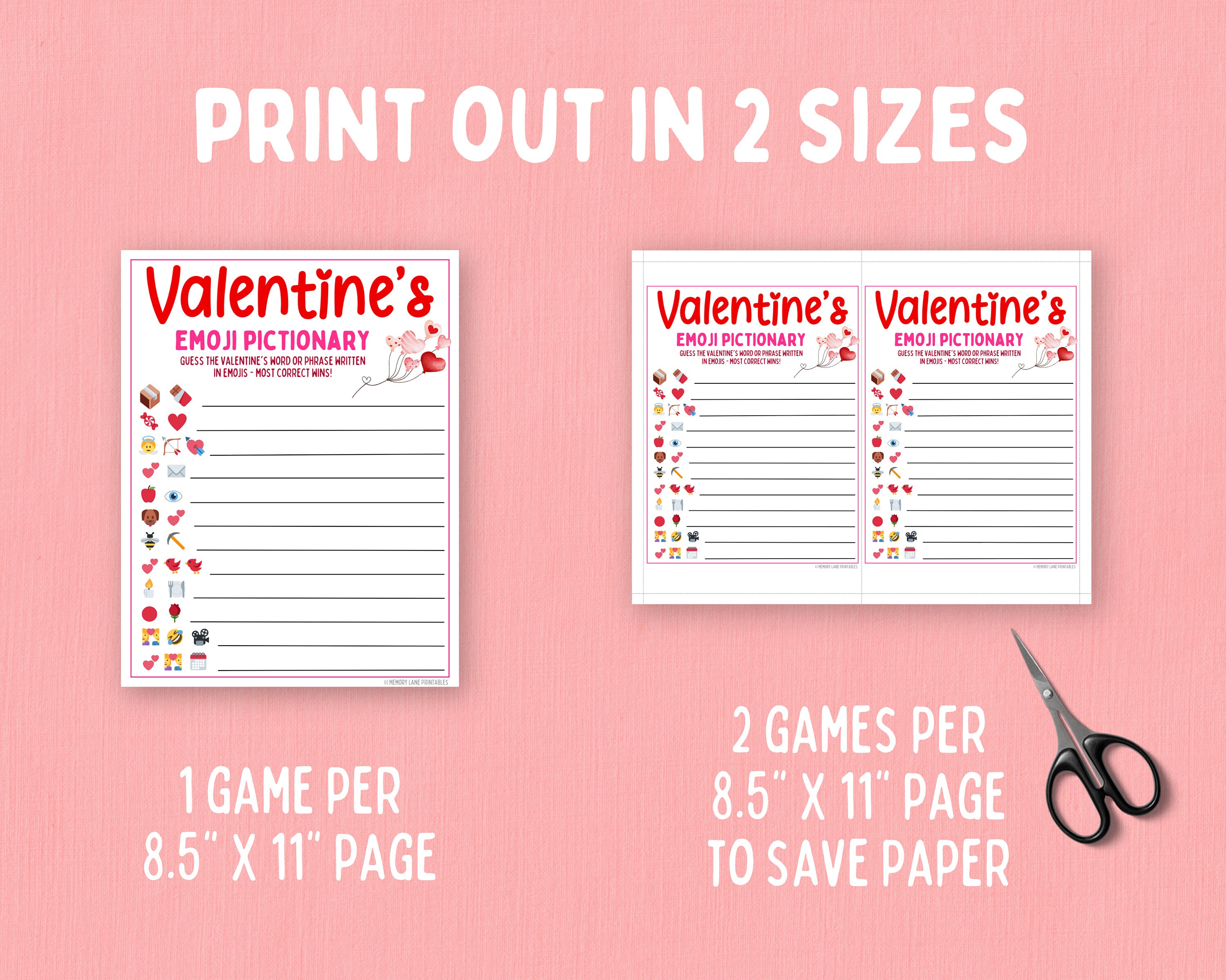 Valentine's Emoji Pictionary Game Valentine's Day Party Game Fun ...