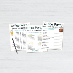 Office Party Games Bundle | Work Party Games | Fun Printable Games ...