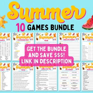 Summer Games Bundle | Summer Party Games | Fun Printable Summertime ...