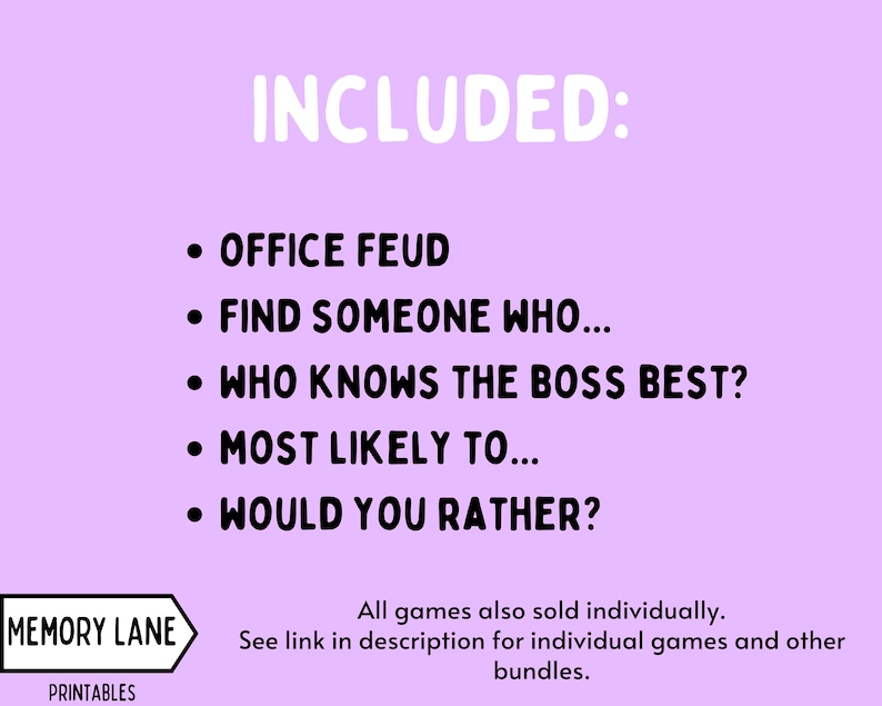 Office Party Games Bundle | Work Party Games | Fun Printable Games ...
