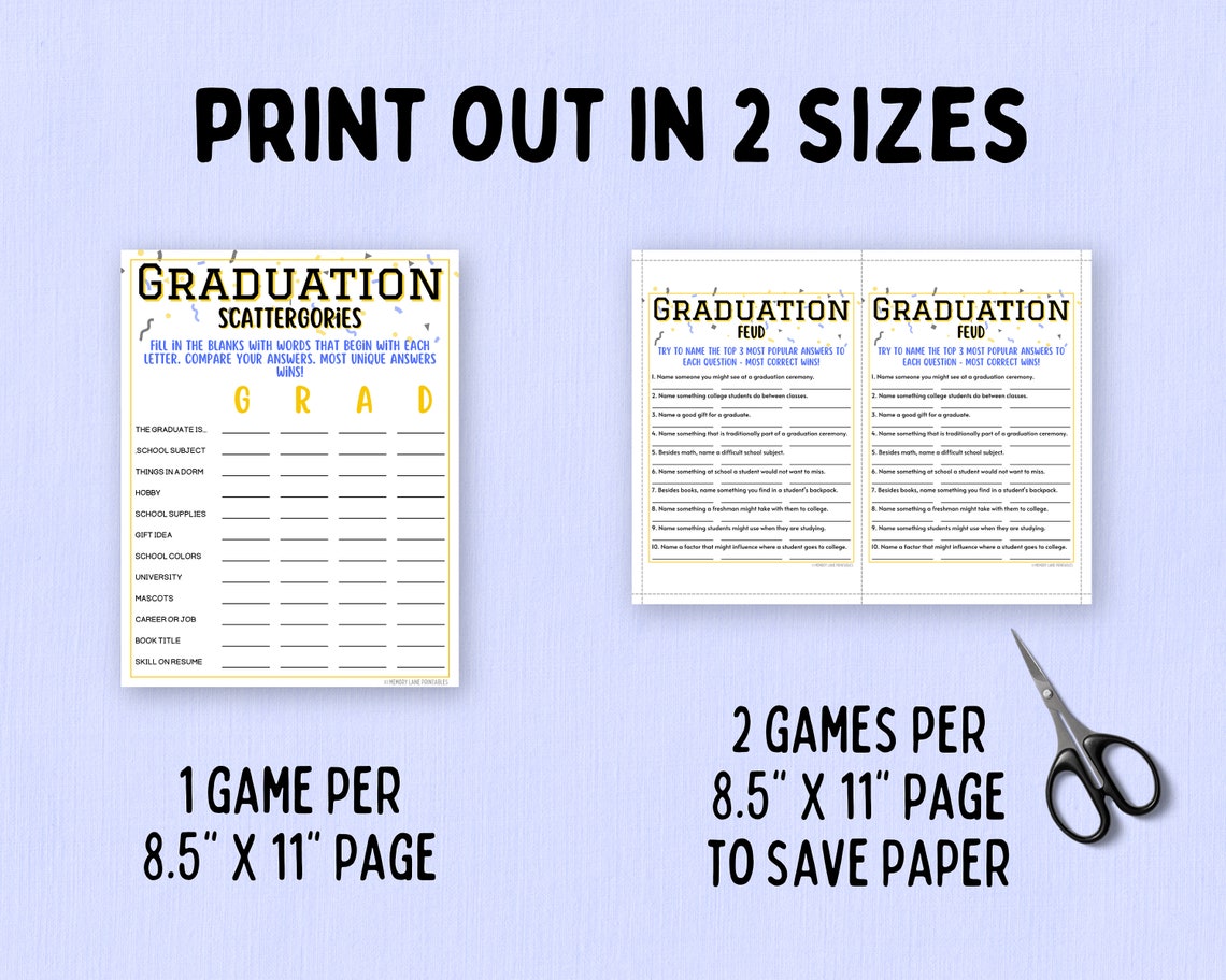 Graduation Games Bundle | 5 Graduation Party Games | Fun Graduation ...