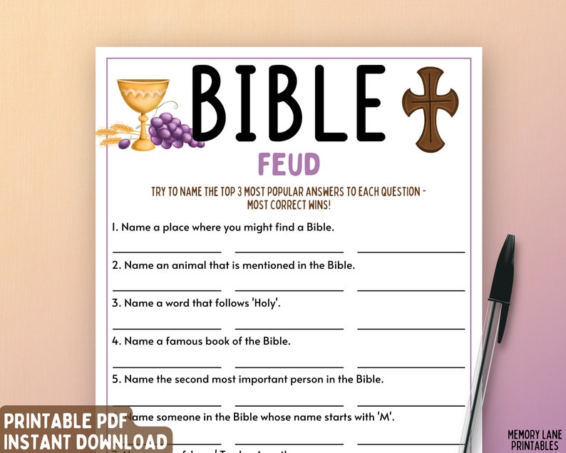 Bible Feud Game Bible Study Game Friendly Feud Church Game - Etsy