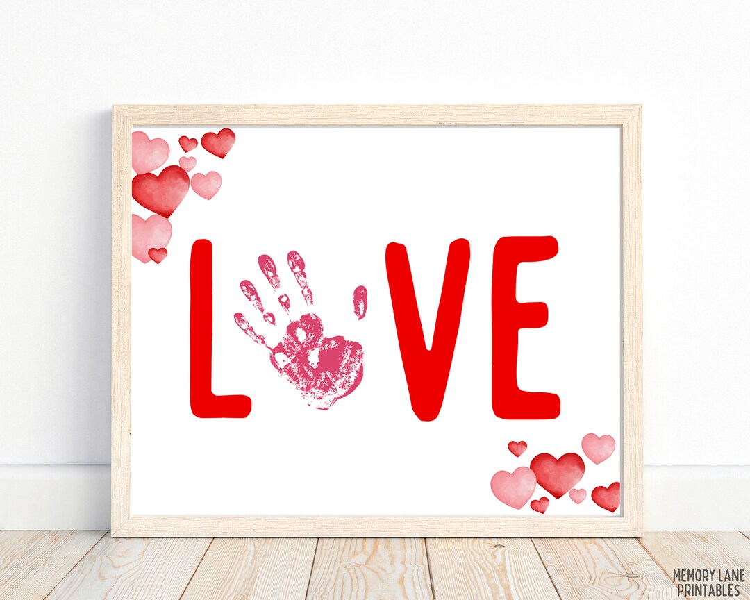 Valentines Handprint Art Craft Valentines Handprint Crafts Fun Printable Crafts Valentines