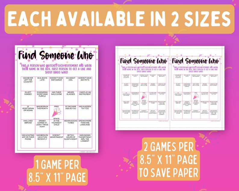 Find Someone Who Birthday Game Birthday Game for Her Adult - Etsy
