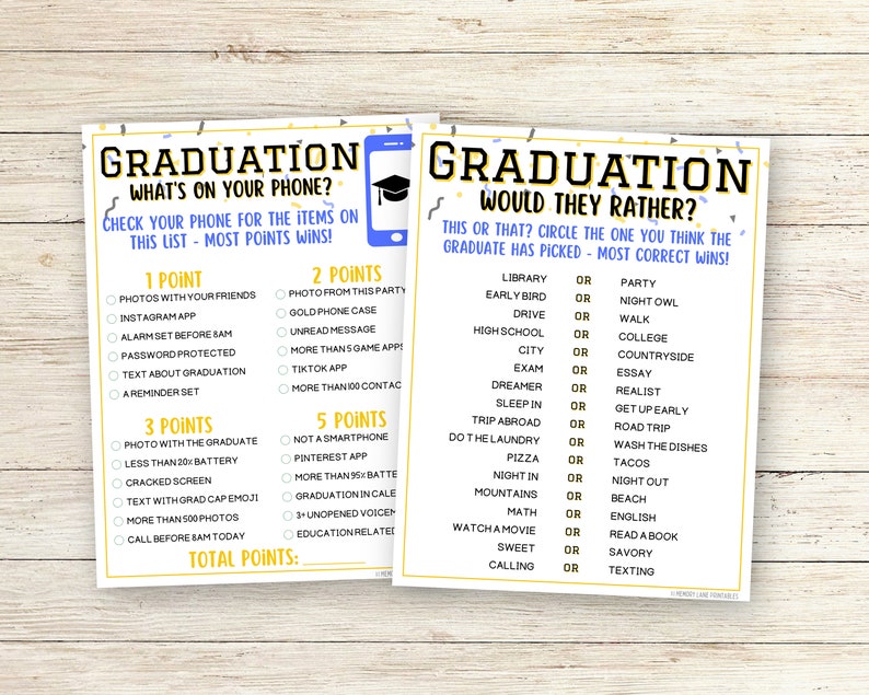 Graduation Games Bundle 5 Graduation Party Games Fun - Etsy