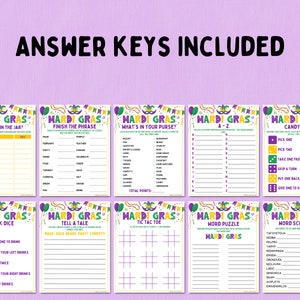 Mardi Gras Games Bundle | Mardi Gras Party Games | Fun Printable Games ...