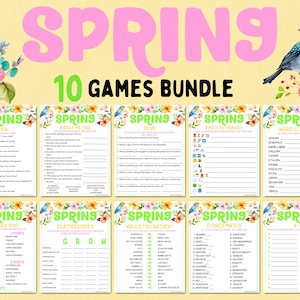 Spring Games Bundle Spring Party Games Fun Printable Spring Games ...