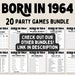 60th Birthday Party Games Bundle Born in 1964 Games 60th Birthday Games ...