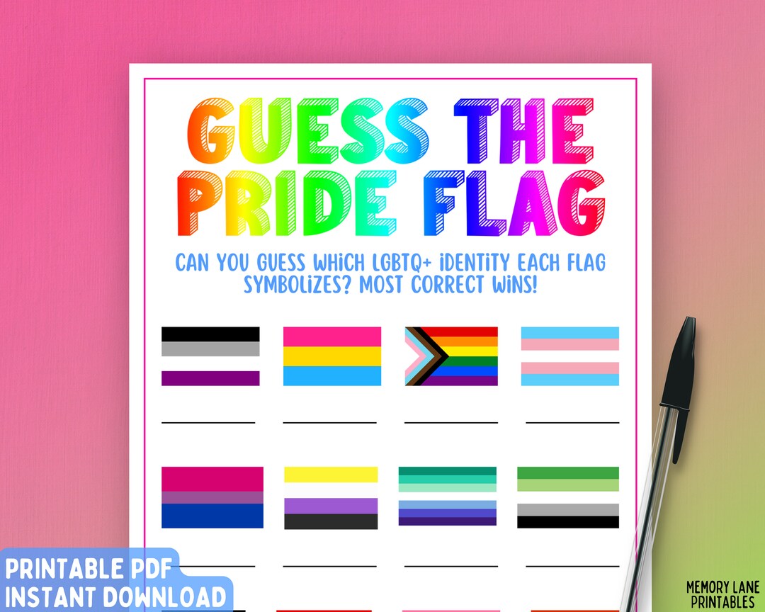 Pride Trivia Game | LGBTQ+ Pride Party Game | Pride Flags Game ...