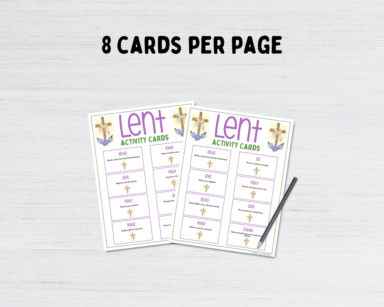 Lent Activity Cards Lenten Game Lent Activities for Kids Lent Church ...
