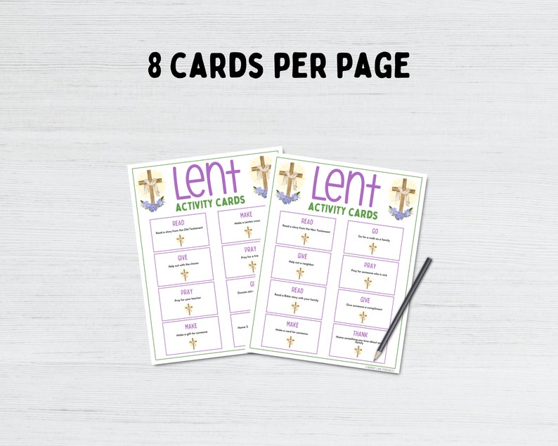 Lent Activity Cards Lenten Game Lent Activities for Kids Lent Church ...