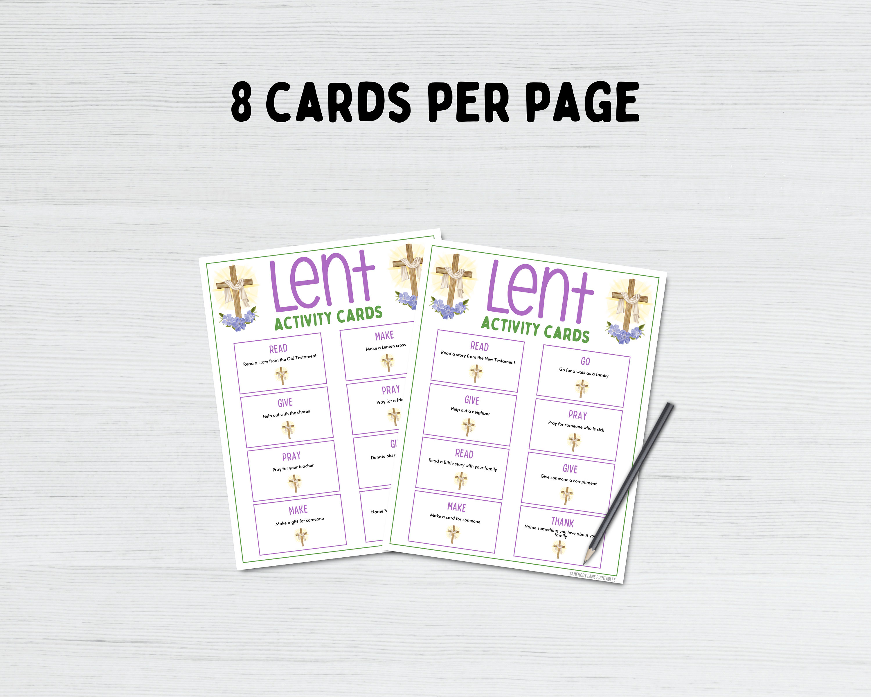 Lent Activity Cards Lenten Game Lent Activities for Kids Lent Church ...