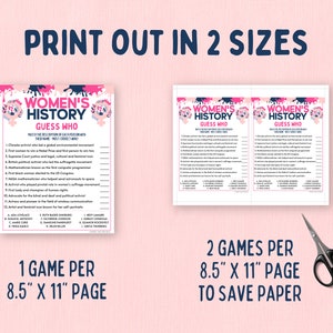 International Women's Day Guess Who Game Women's History Month Trivia ...