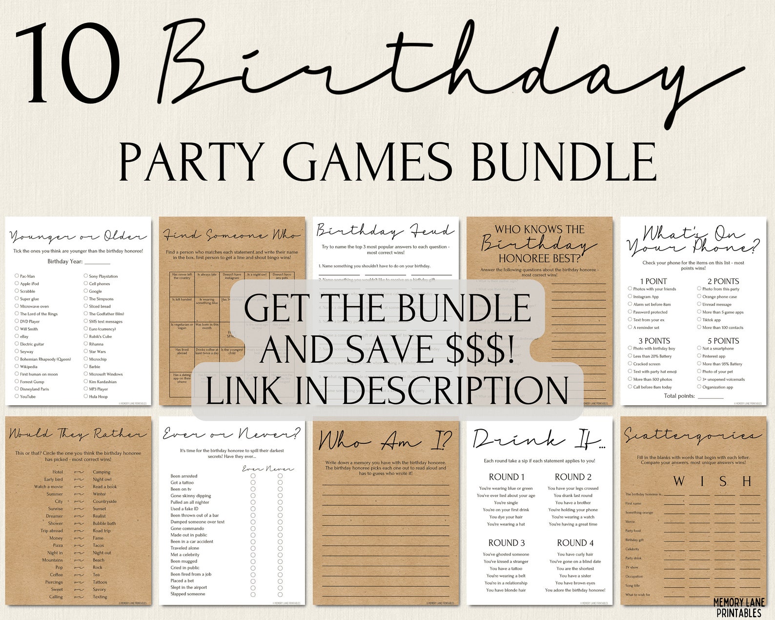 Birthday Feud Game | Birthday Party Game | Adult Birthday Party Game ...