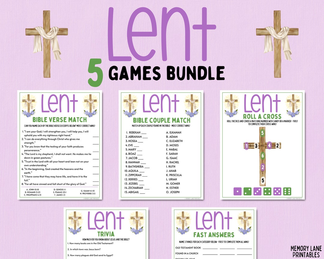 Lent Games Bundle | Lenten Games | Lent Activities | Lent Church Games ...