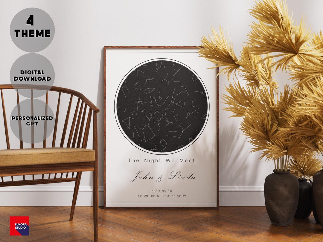 Personalized Sky Map Printable Personalized Night Sky Poster ...