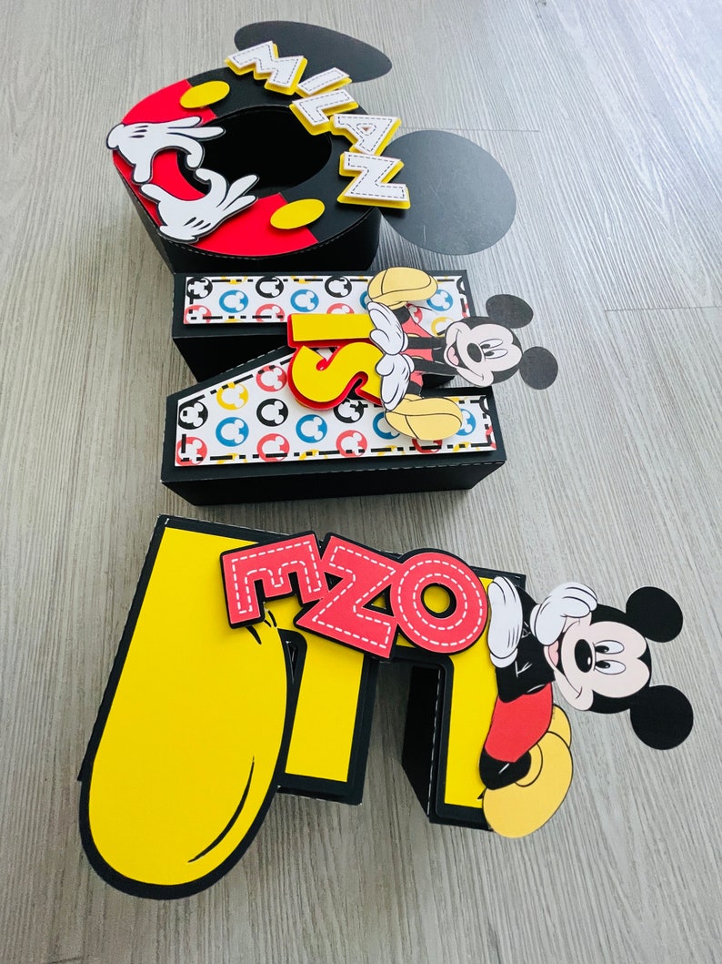 Mickey Mouse 3D Letters Mickey Mouse 1st Birthday Mickey - Etsy