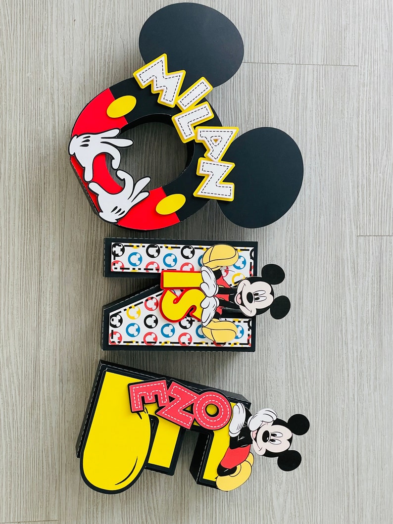 Mickey Mouse 3D Letters Mickey Mouse 1st Birthday Mickey | Etsy