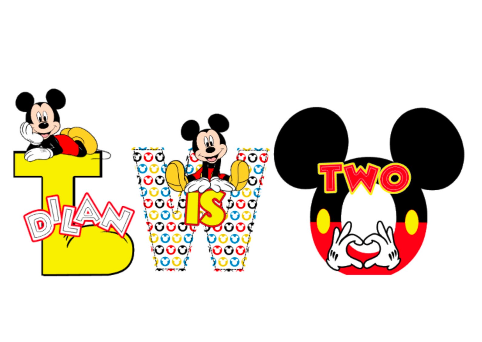 Mickey Mouse 3D Letters Mickey Mouse 1st Birthday Mickey | Etsy