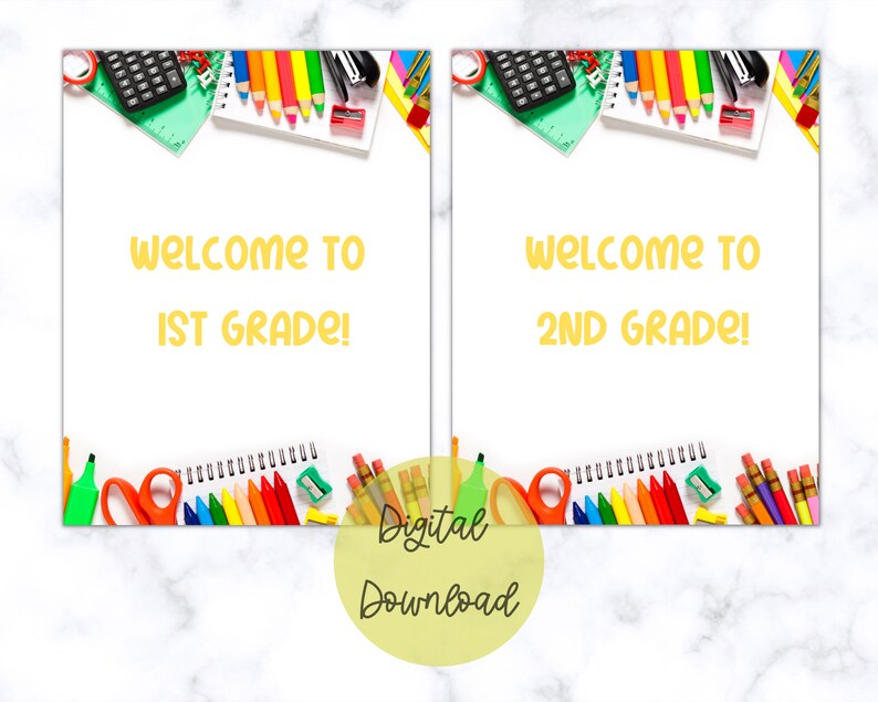 Kindergarten Elementary Preschool Pre-k Welcome Sign Back to School ...