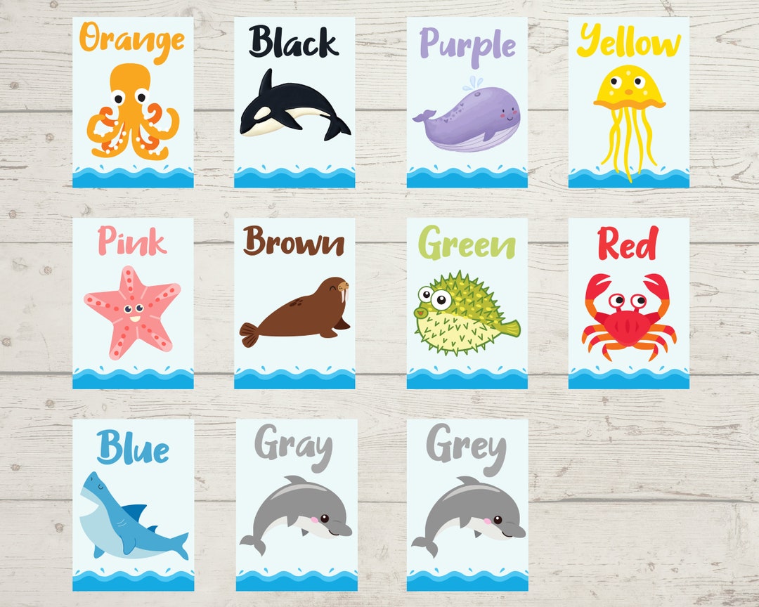 Printable Ocean-themed Color Posters, Classroom Décor, Homeschool Decor ...