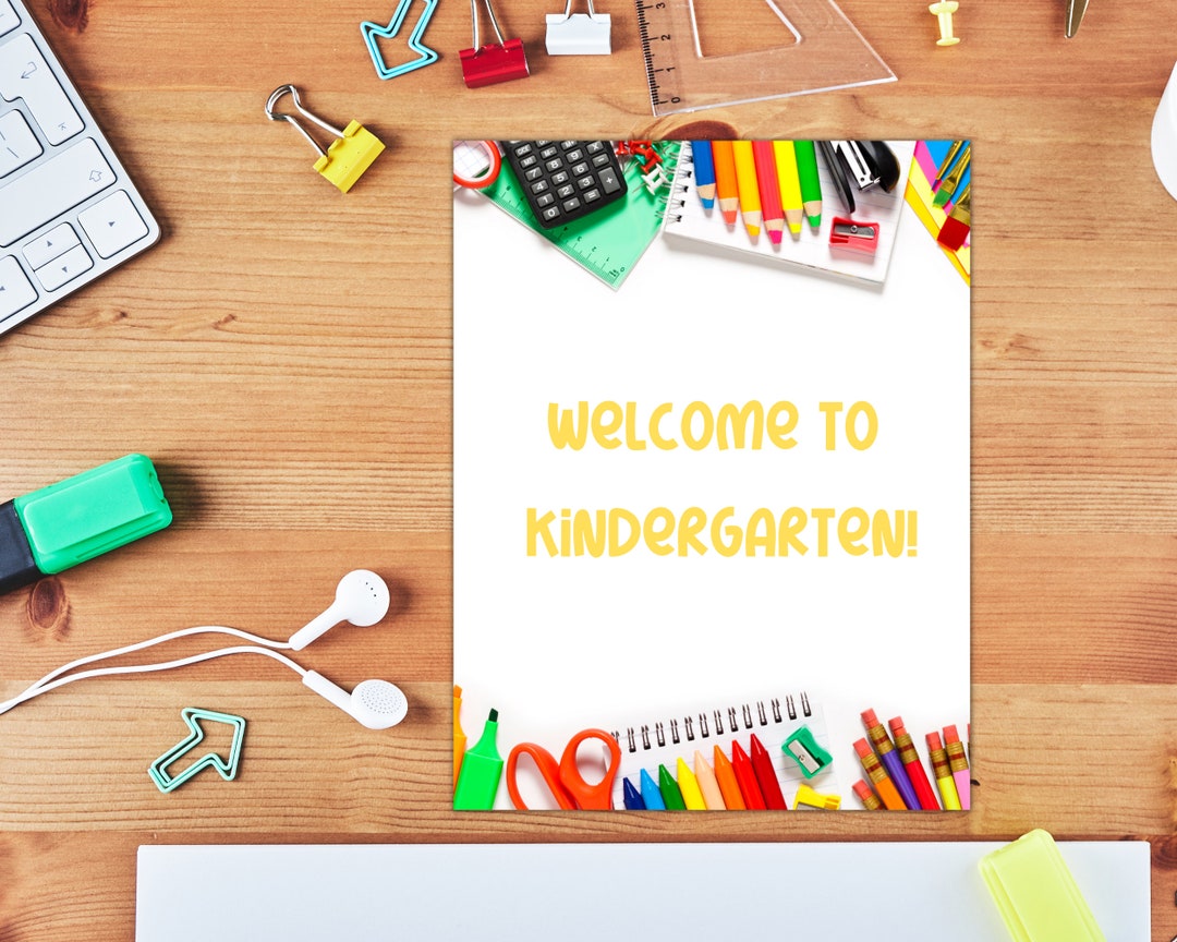 Kindergarten Elementary Preschool Pre-k Welcome Sign Back to School ...