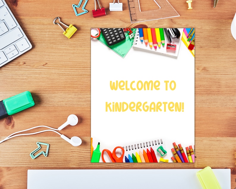 Kindergarten Elementary Preschool Pre-k Welcome Sign Back to School ...