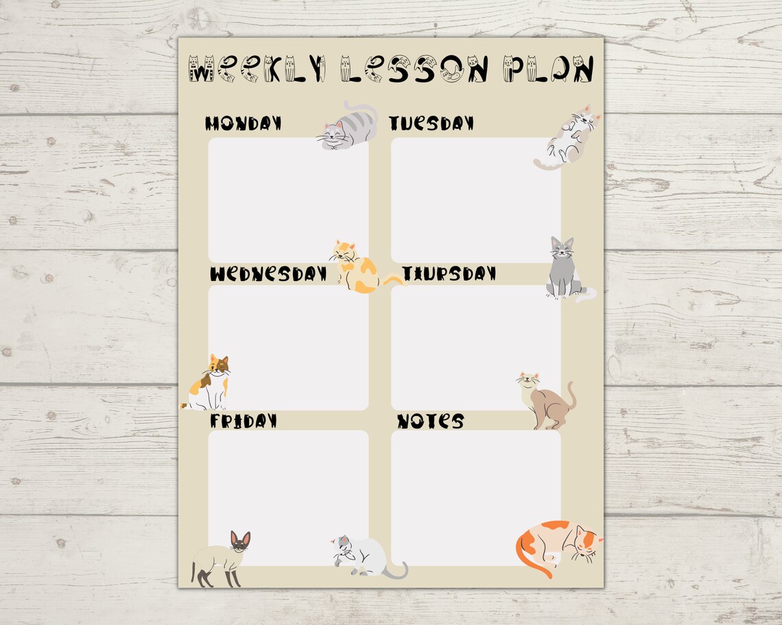 Preschool Pre-k Kindergarten Printable Weekly Lesson Plan Weekly ...