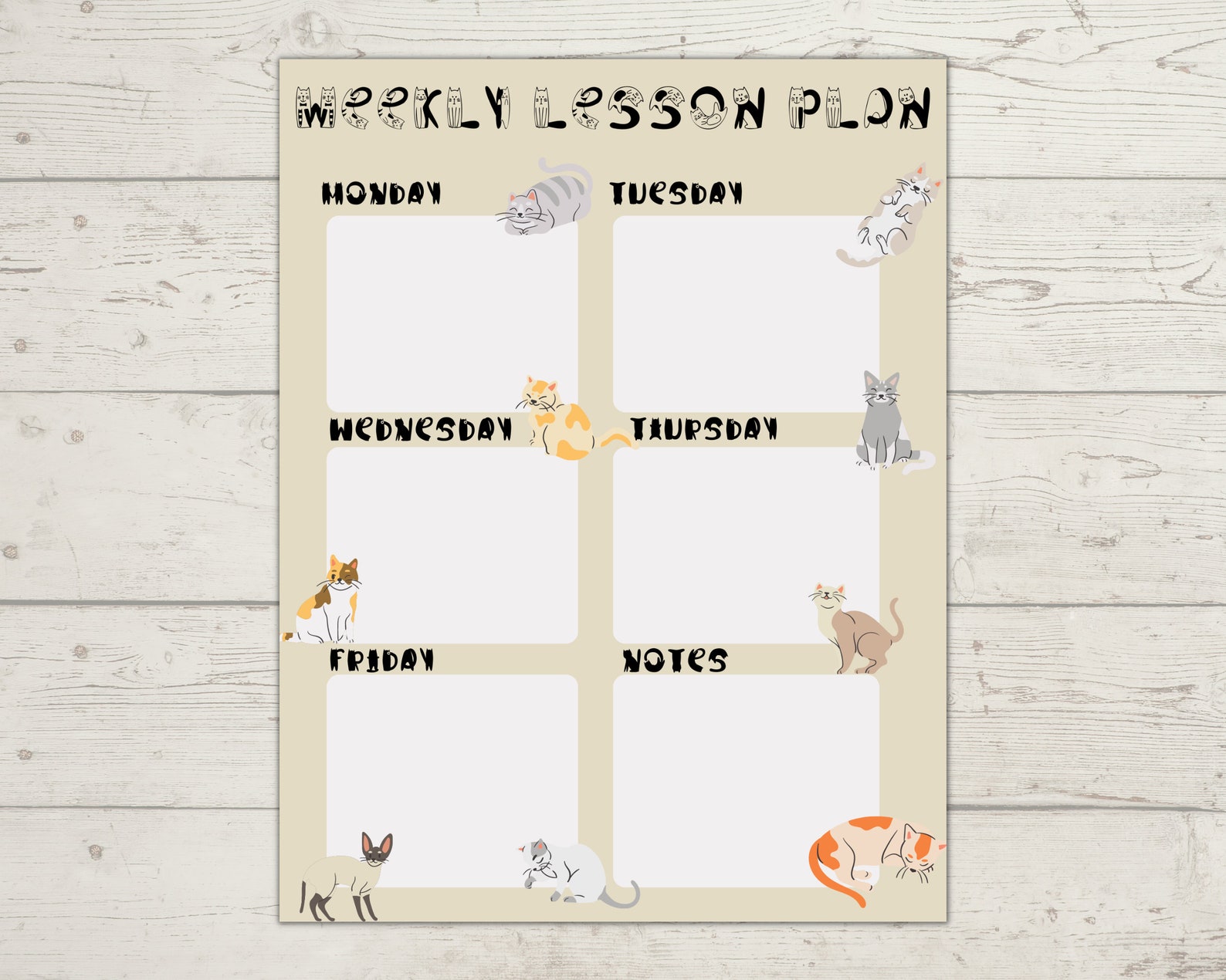 Preschool Pre-k Kindergarten Printable Weekly Lesson Plan Weekly ...
