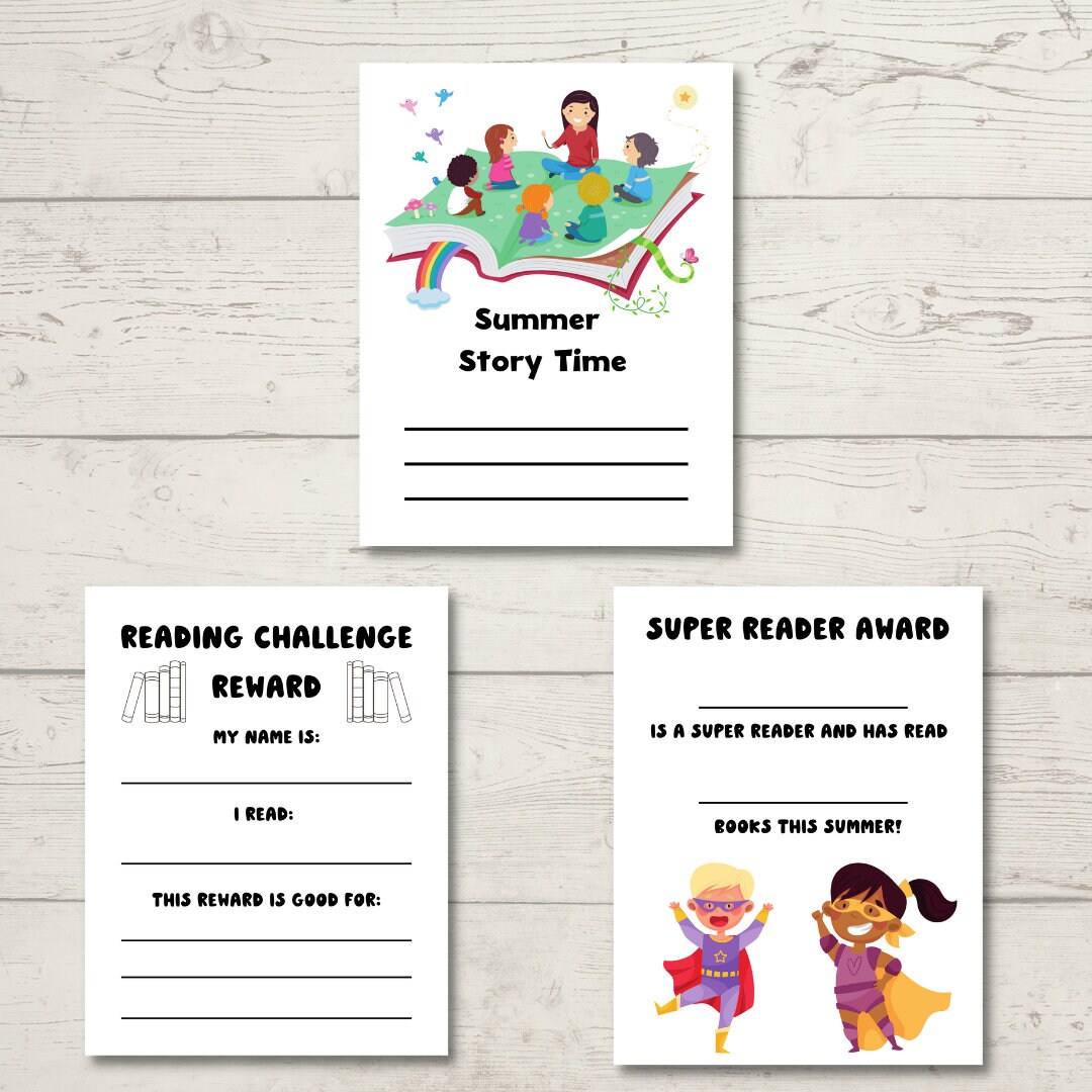 Summer Reading Printable Bundle Homeschool Preschool Library Reading ...