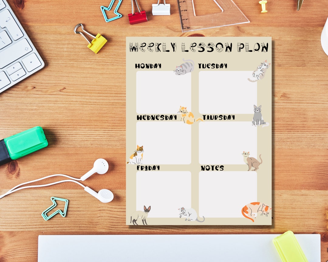 Preschool Pre-k Kindergarten Printable Weekly Lesson Plan Weekly ...