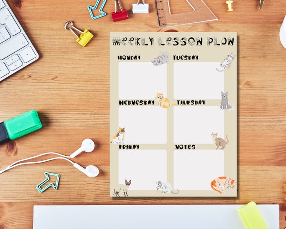 Preschool Pre-k Kindergarten Printable Weekly Lesson Plan - Etsy