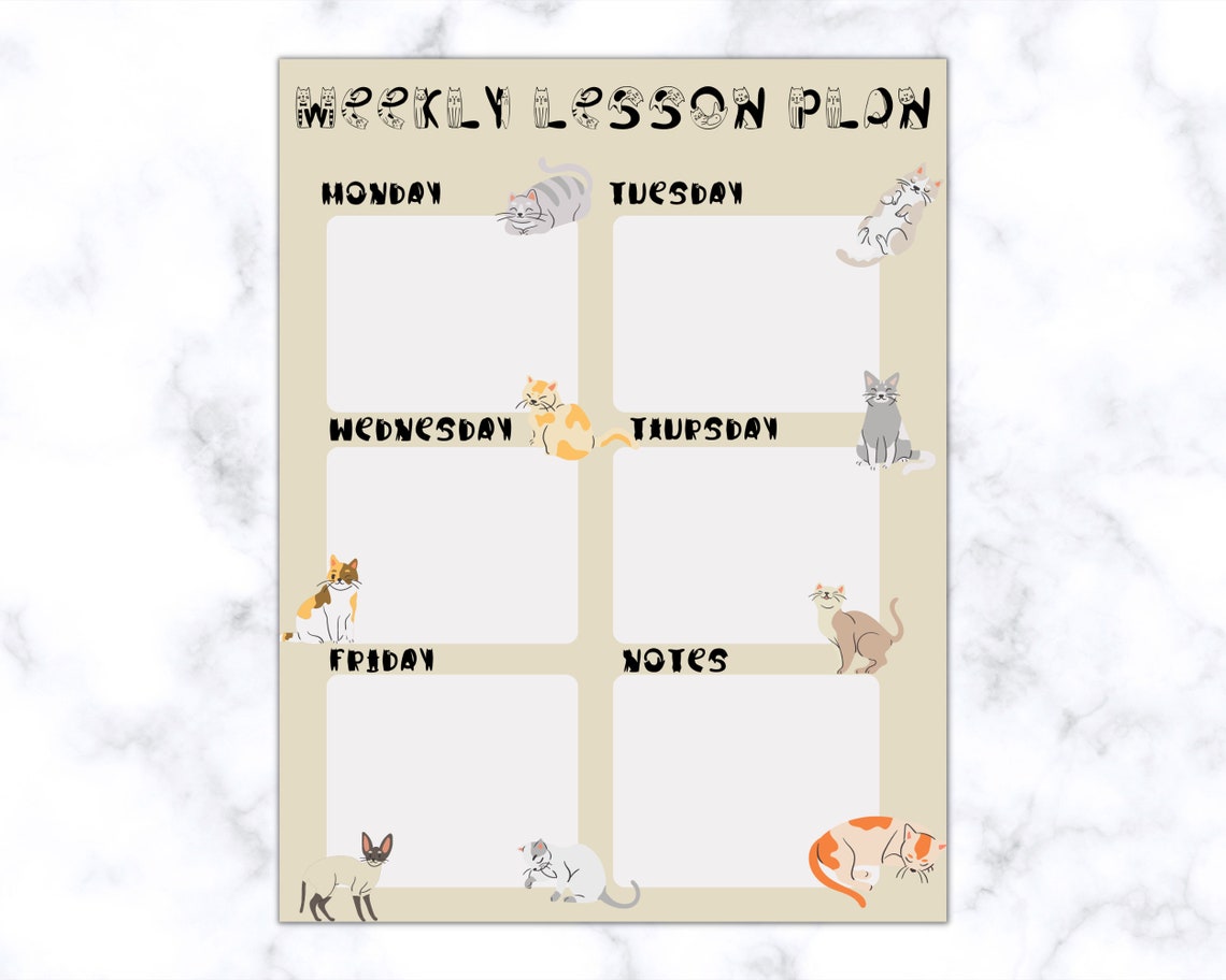 Preschool Pre-k Kindergarten Printable Weekly Lesson Plan Weekly ...
