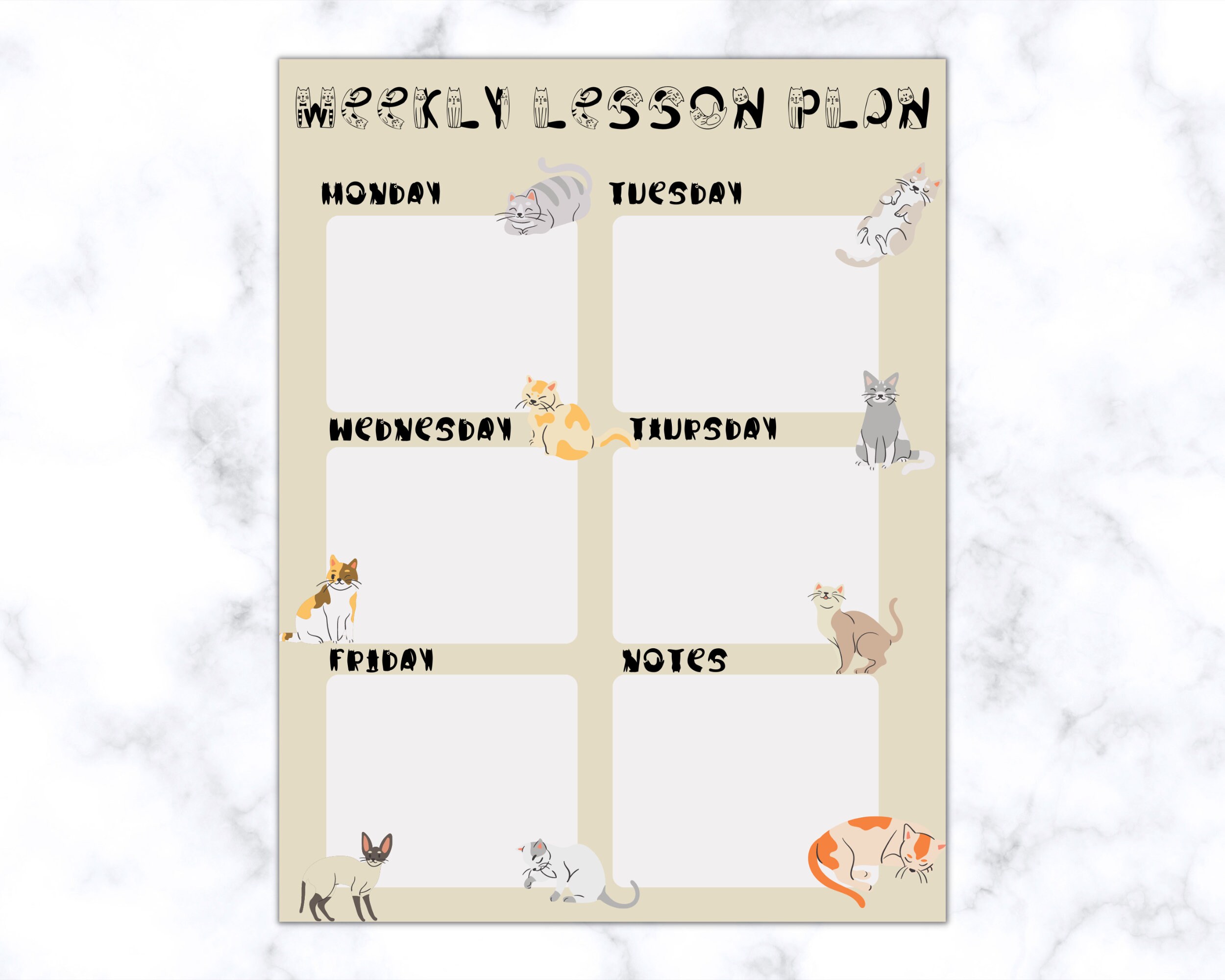 Preschool Pre-k Kindergarten Printable Weekly Lesson Plan Weekly ...