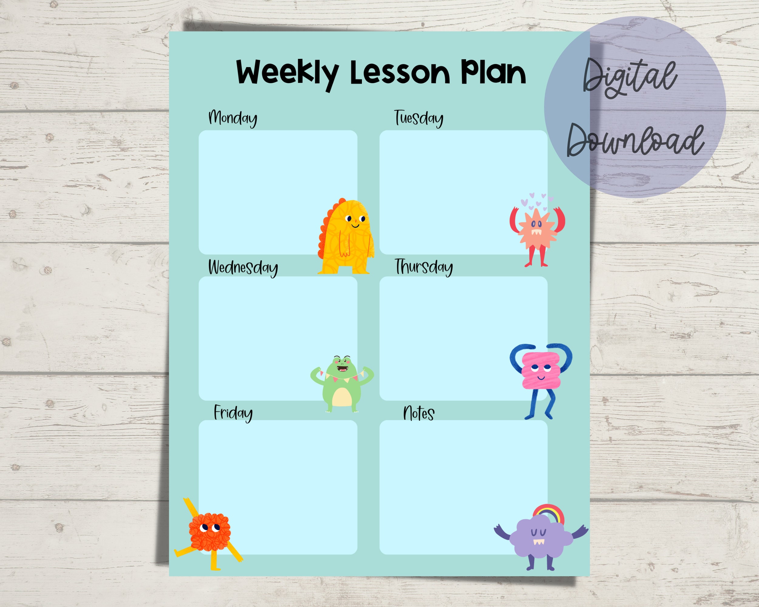 Preschool Pre-k Kindergarten Weekly Lesson Plan Template Teacher ...