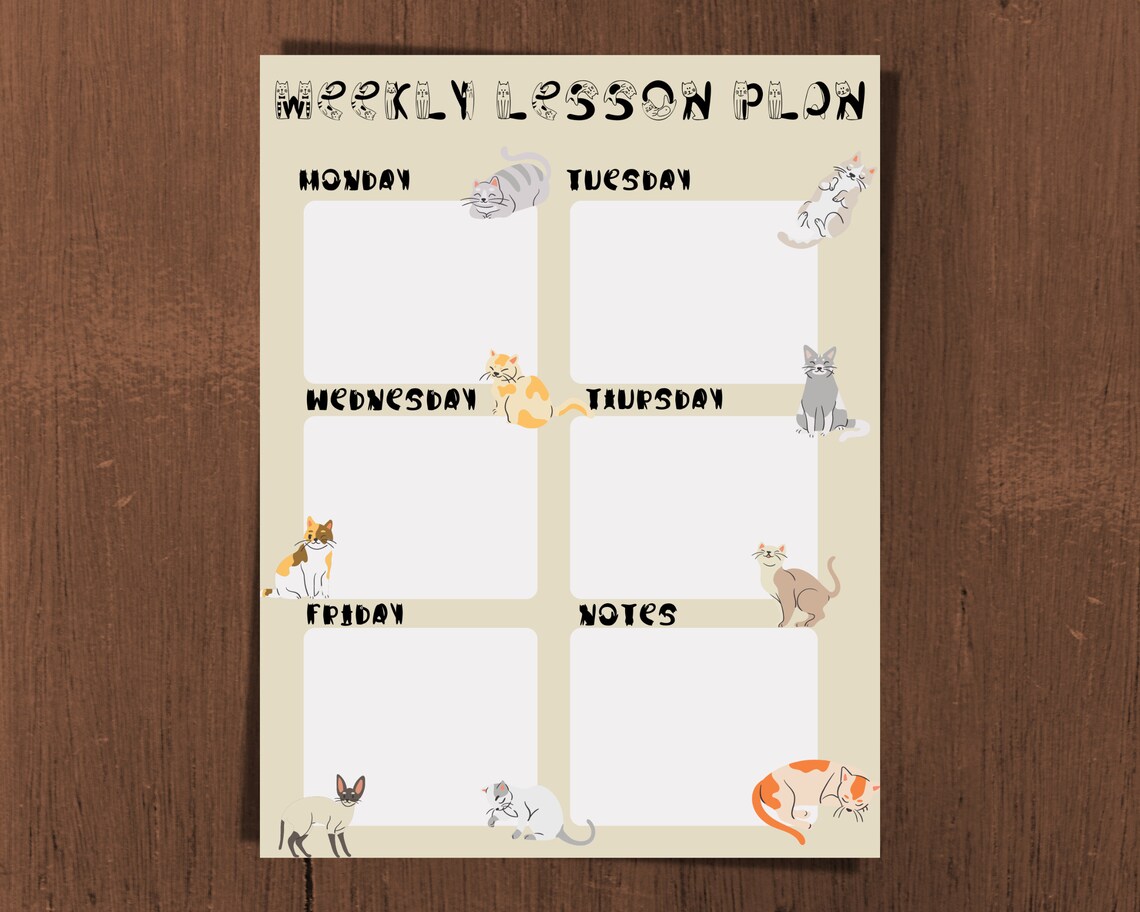 Preschool Pre-k Kindergarten Printable Weekly Lesson Plan Weekly ...