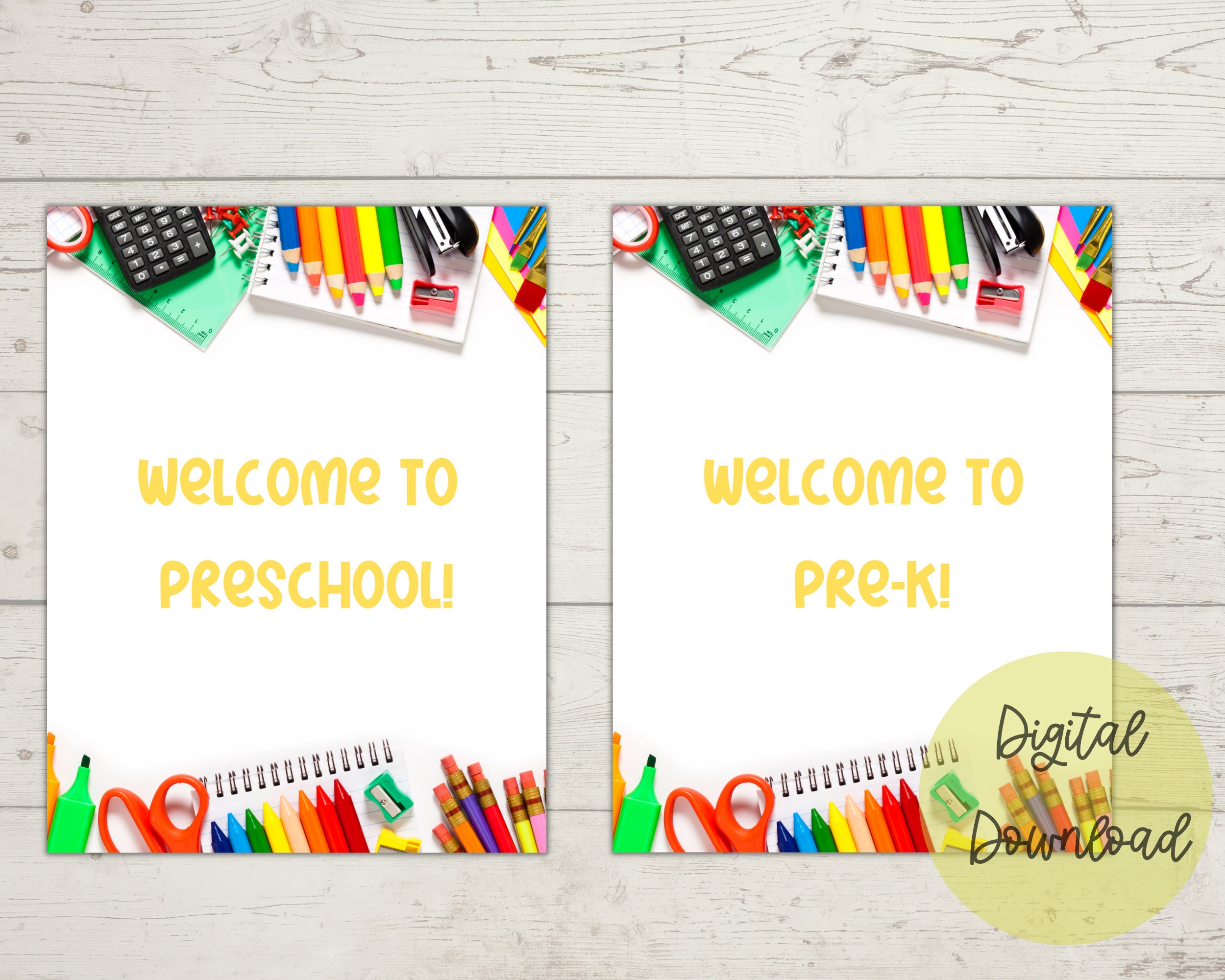 Kindergarten Elementary Preschool Pre-k Welcome Sign Back to School ...