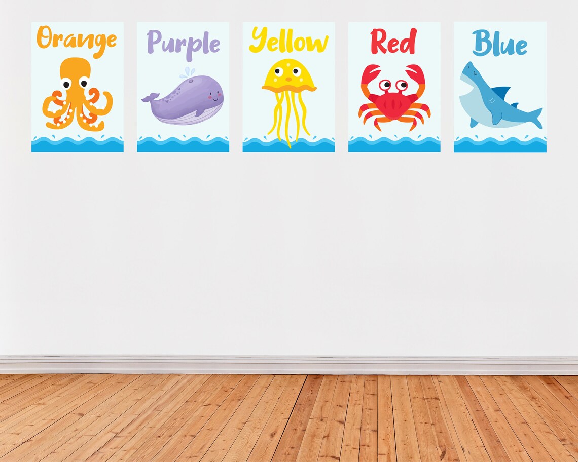 Printable Ocean-themed Color Posters, Classroom Décor, Homeschool Decor ...