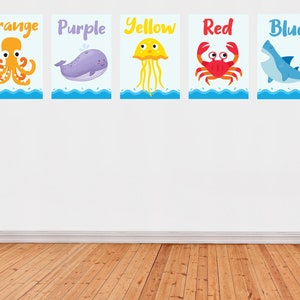 Printable Ocean-themed Color Posters, Classroom Décor, Homeschool Decor ...