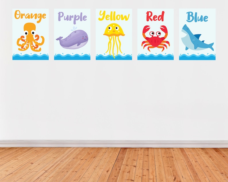 Printable Ocean-themed Color Posters, Classroom Décor, Homeschool Decor ...