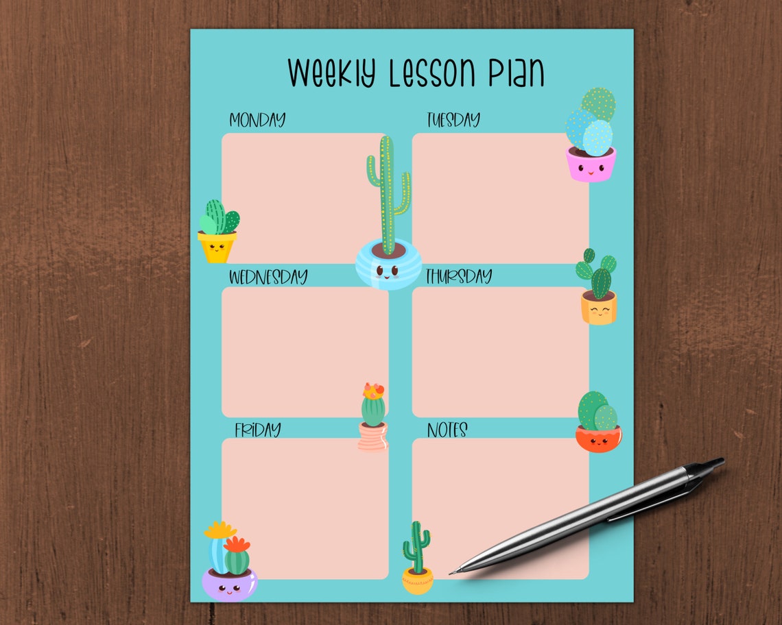 Preschool Pre-k Kindergarten Weekly Lesson Plan Template Teacher ...