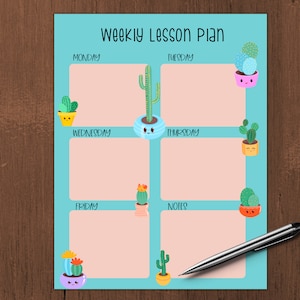 Preschool Pre-k Kindergarten Weekly Lesson Plan Template Teacher ...