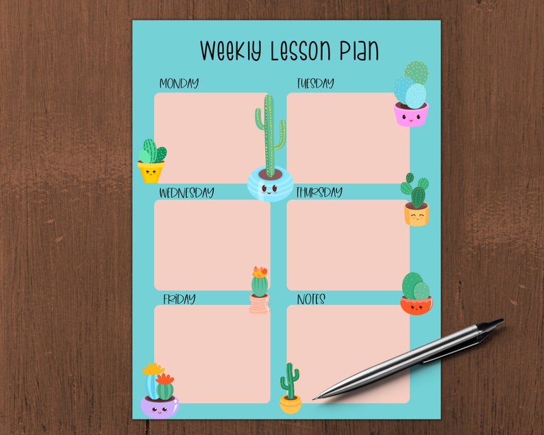 Preschool Pre-k Kindergarten Weekly Lesson Plan Template Teacher ...
