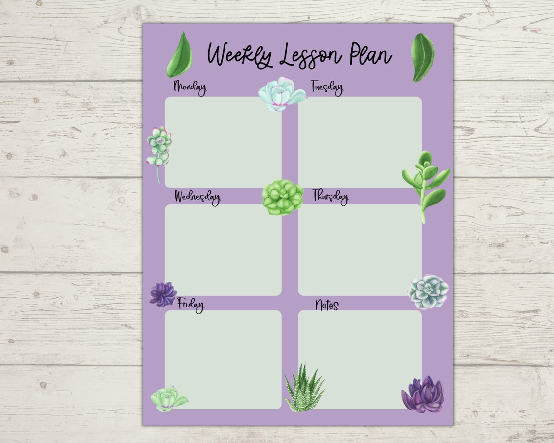 Preschool Pre-k Kindergarten Weekly Lesson Plan Template Teacher ...