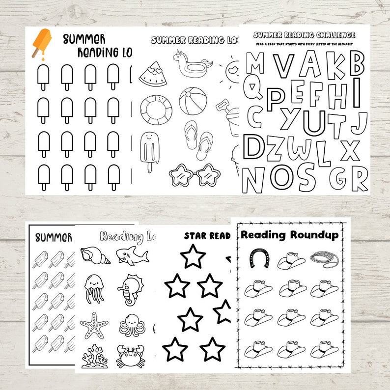 Summer Reading Printable Bundle Homeschool Preschool Library Reading ...