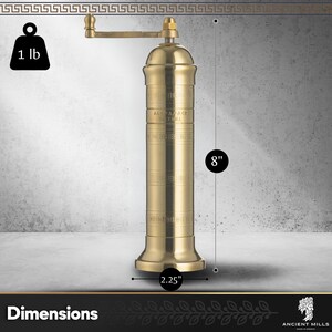 Ancient Mills European Brass 8 Pepper Mill Handcrafted Manuel Brass Pepper Spice Mill Adjustable ...
