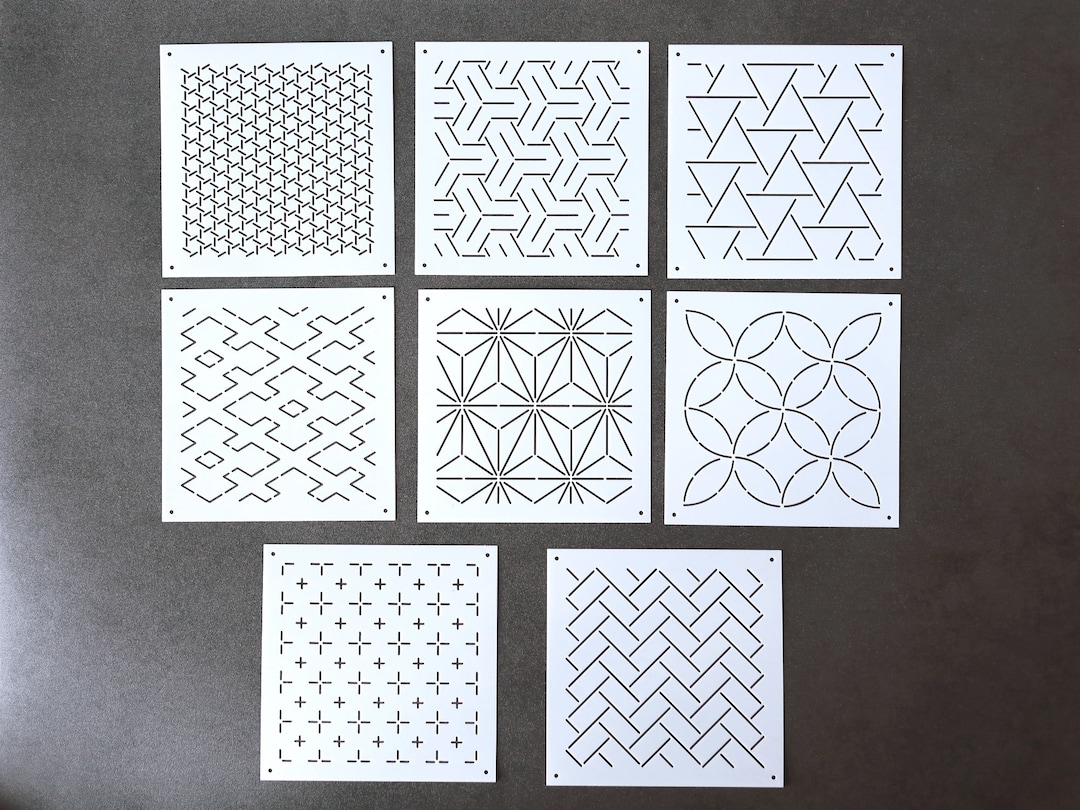 Pochoirs Sashiko Motifs de broderie ou pochoirs de quilting - Etsy France