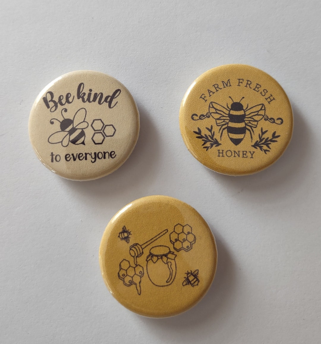 Bee Themed Magnets, Set of 3, 1.25" Button Magnets - Etsy