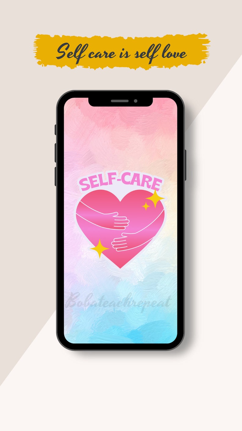 Set of 3 Self-care iPhone Wallpaper, Mindful Background, Inspirational ...