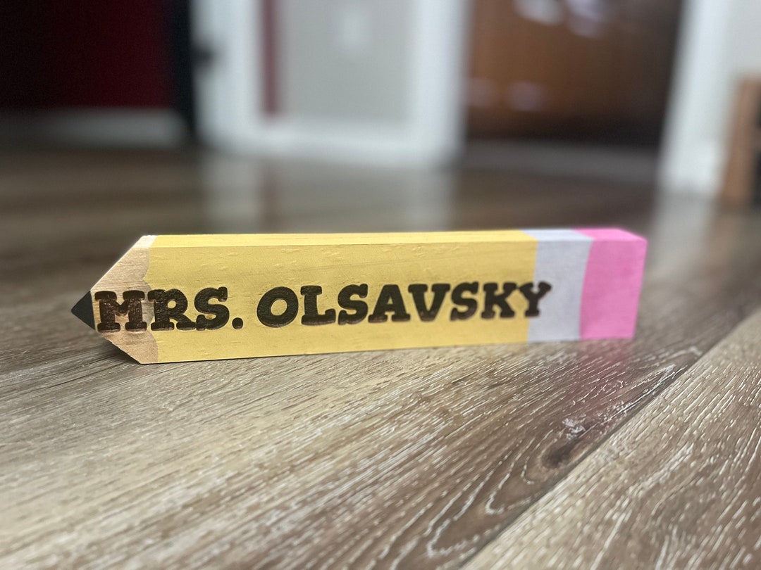 Pencil Name Plate - Etsy
